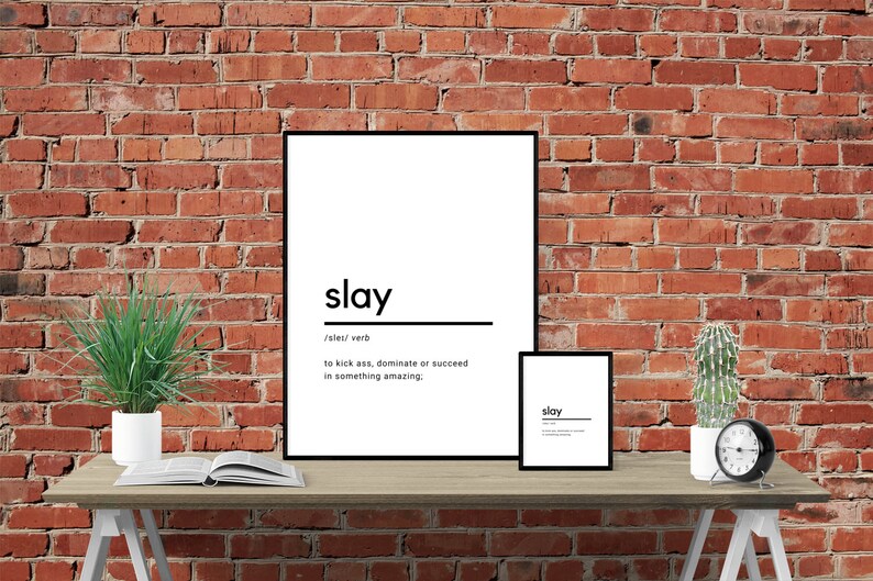 SLAY Word Definition Printable Wall Art | Home Wall Decor | Urban ...