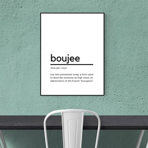 BOUJEE Word Definition Printable Wall Art Home Wall Decor Urban ...