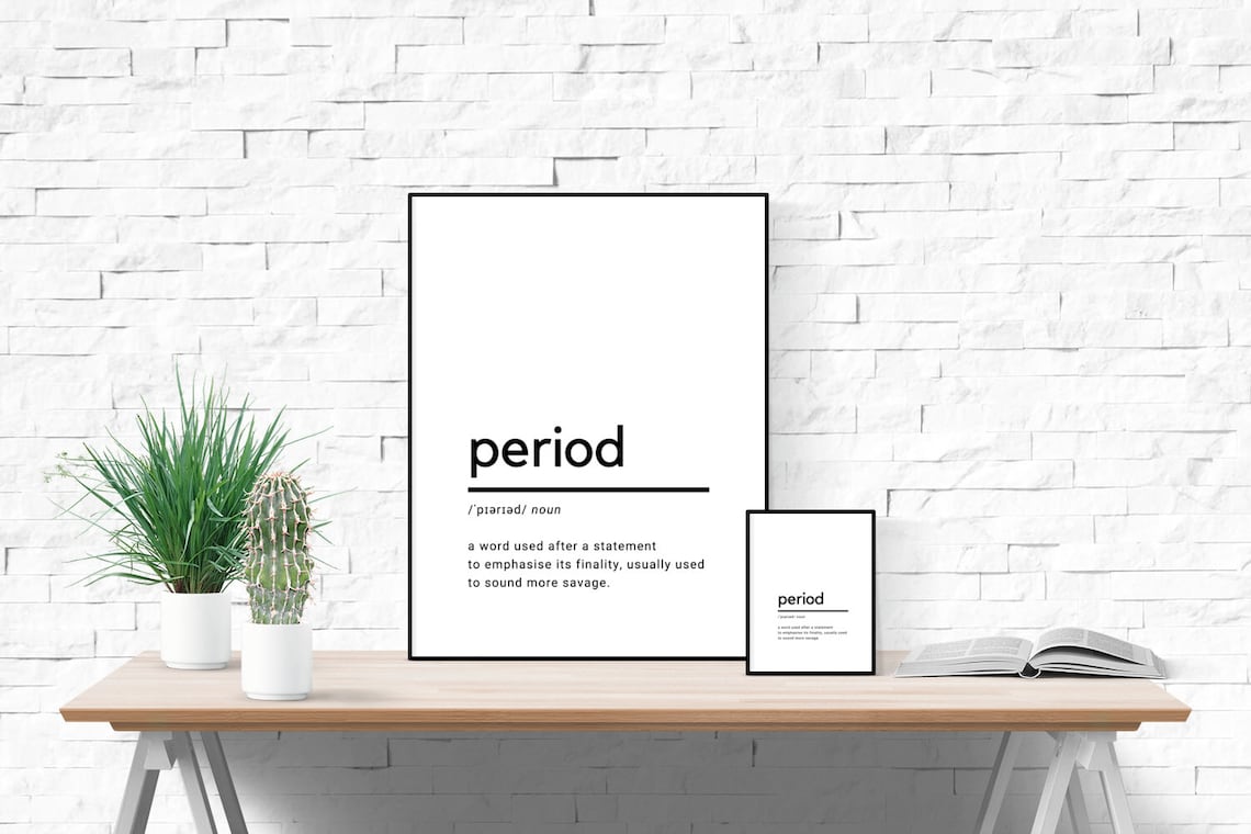 PERIOD Word Definition Printable Wall Art Home Wall Decor Urban ...