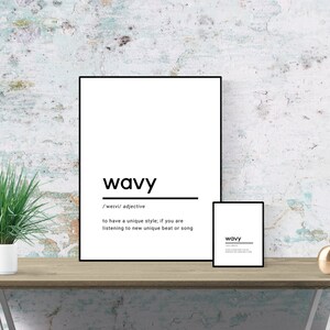 WAVY Word Definition Printable Wall Art | Home Wall Decor | Urban ...