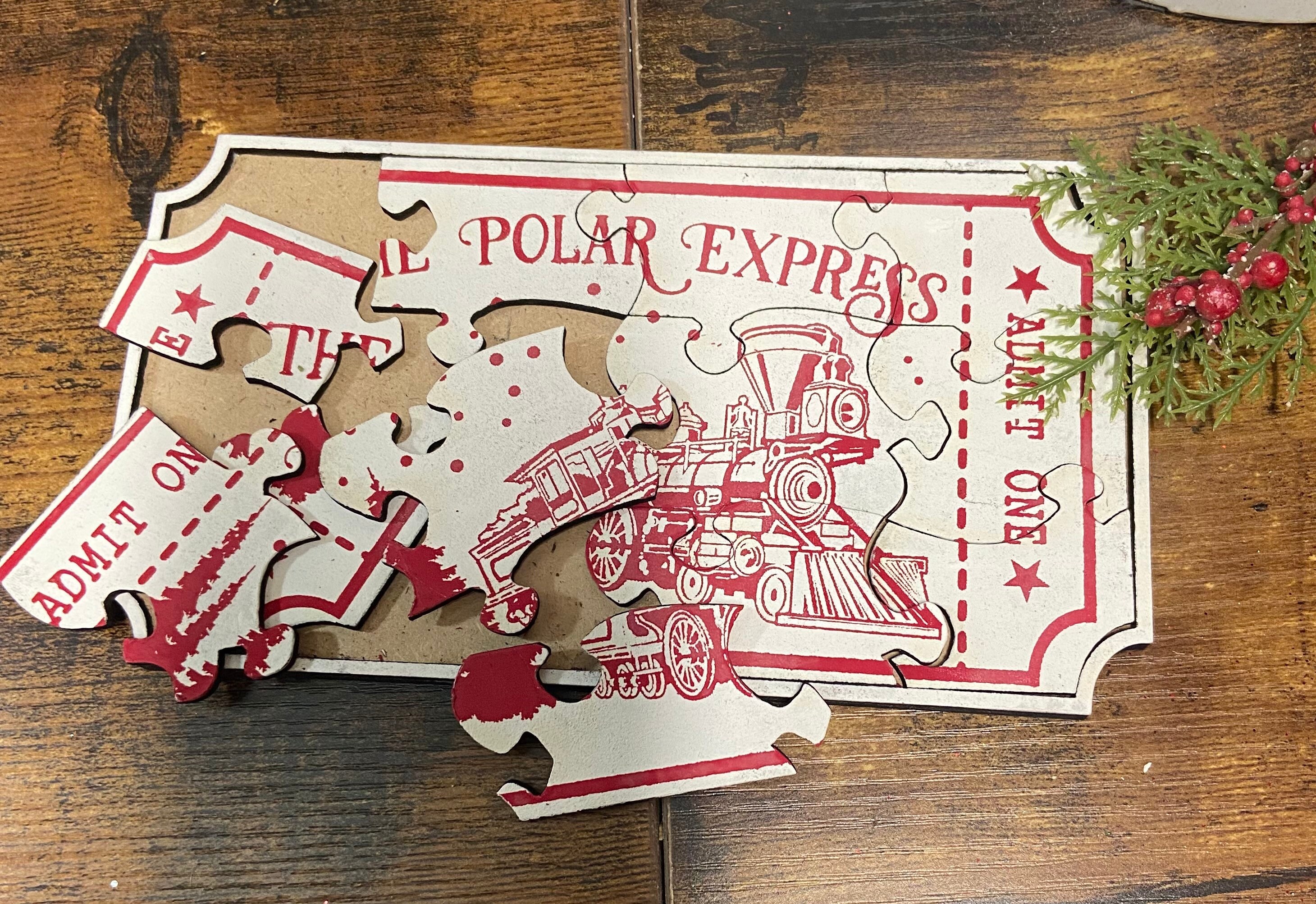 DIY Polar Express Ticket Puzzle Unpainted - Etsy