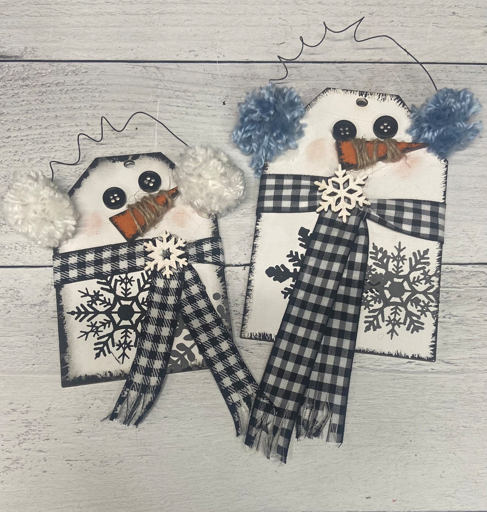 Snowmen Gift Tag Set DIY Unpainted - Etsy