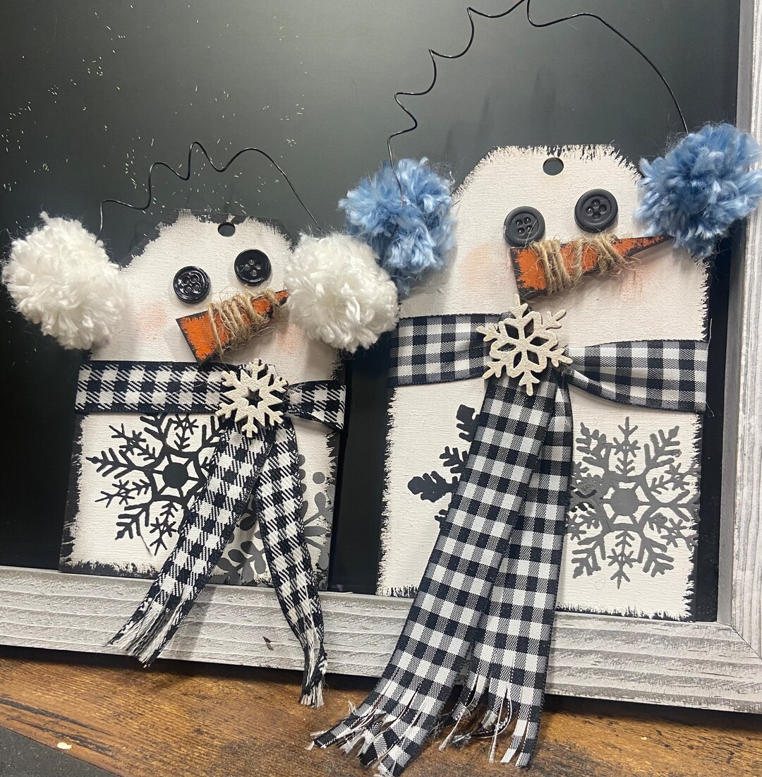 Snowmen Gift Tag Set DIY Unpainted - Etsy