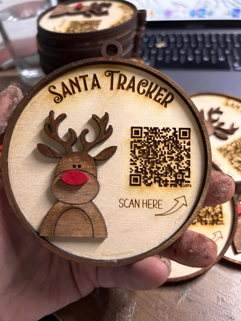 Santa Tracker Christmas Ornament PAINTED - Etsy