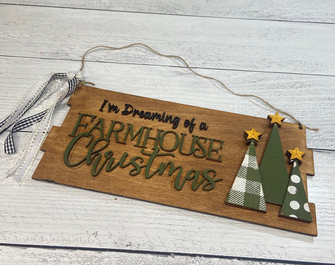 DIY Farmhouse Christmas Sign Unpainted - Etsy