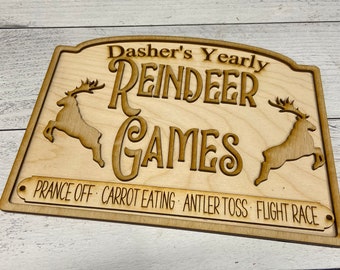 Reindeer Games Sign - Etsy