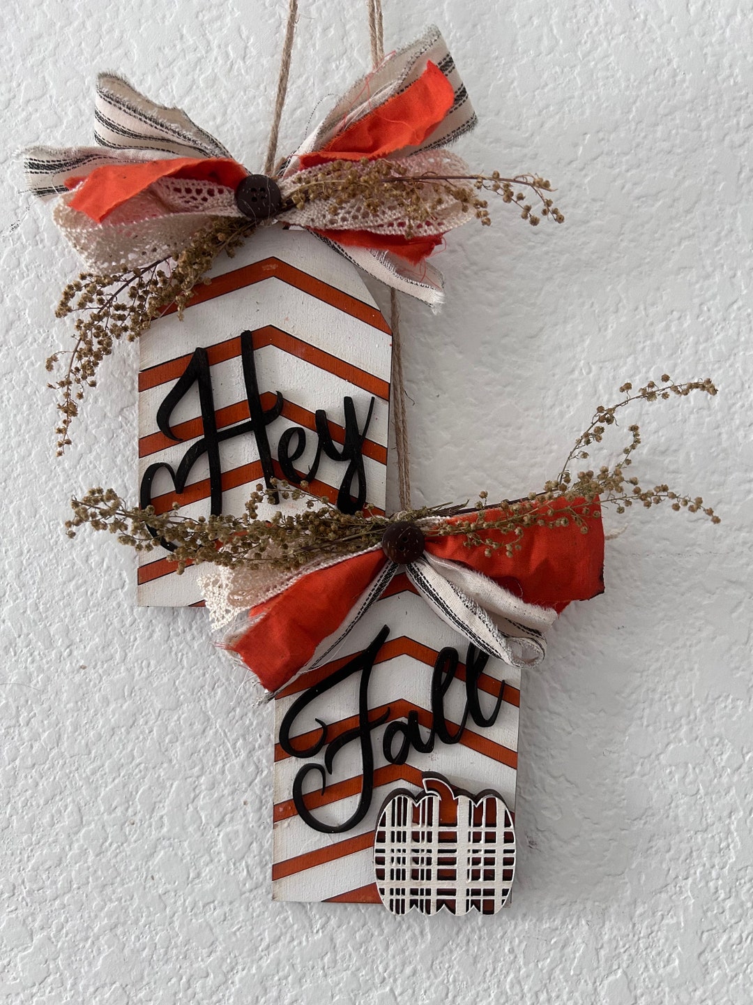 Hey Fall Door Tag Unpainted Kit - Etsy