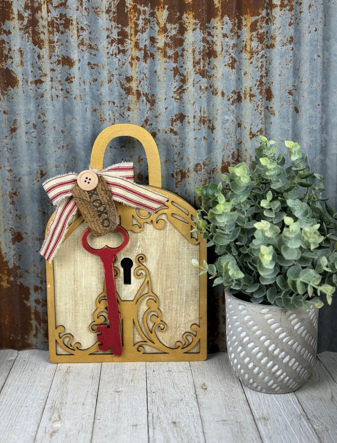 Ornate Padlock With Key DIY Kit Unpainted and Unassembled - Etsy