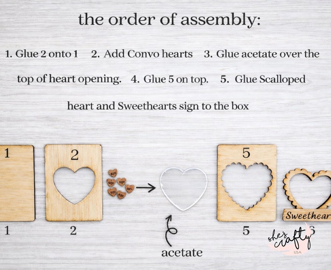 DIY Sweetheart Conversation Box Unpainted Unassembled - Etsy