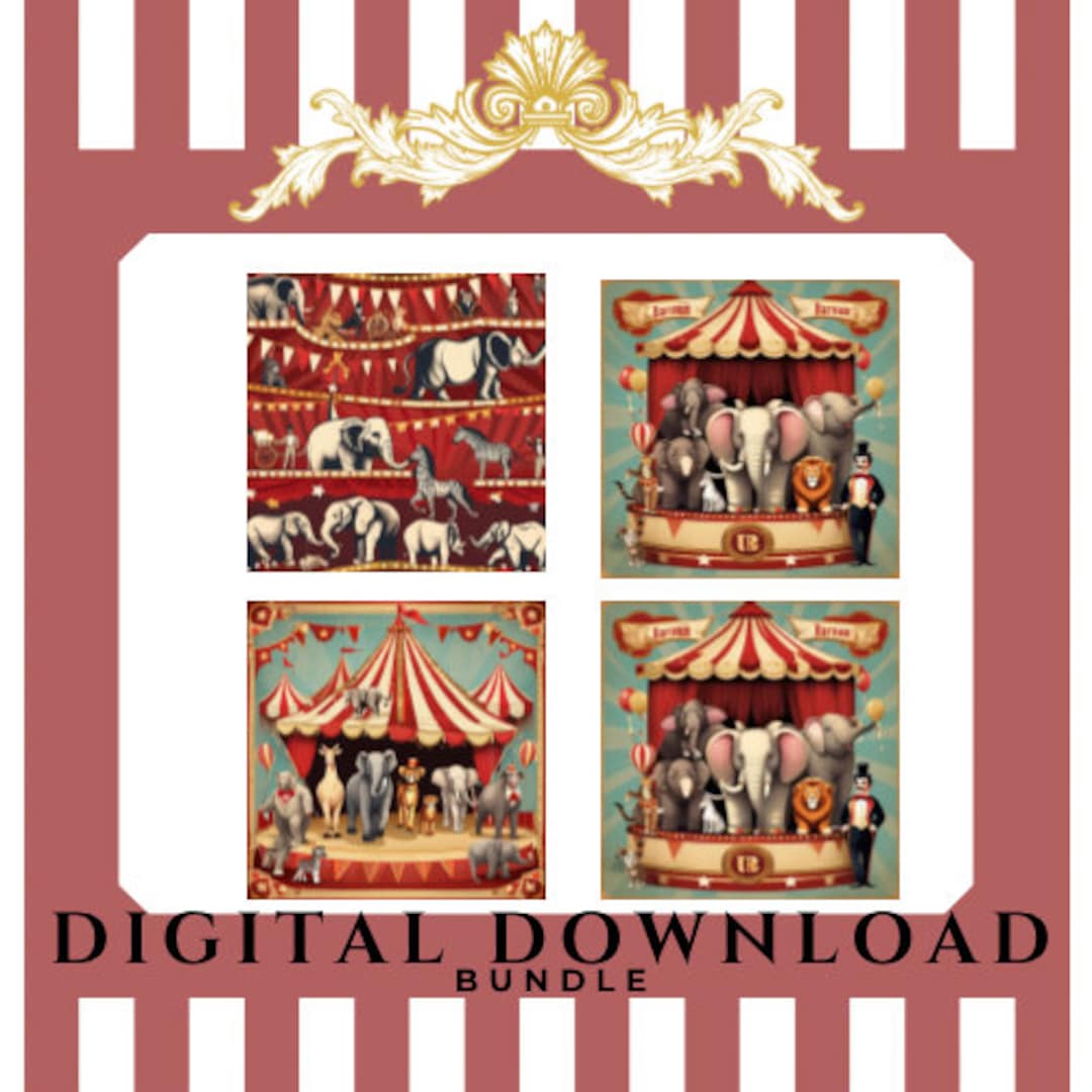 Vintage Circus Theme Digital Print - Etsy