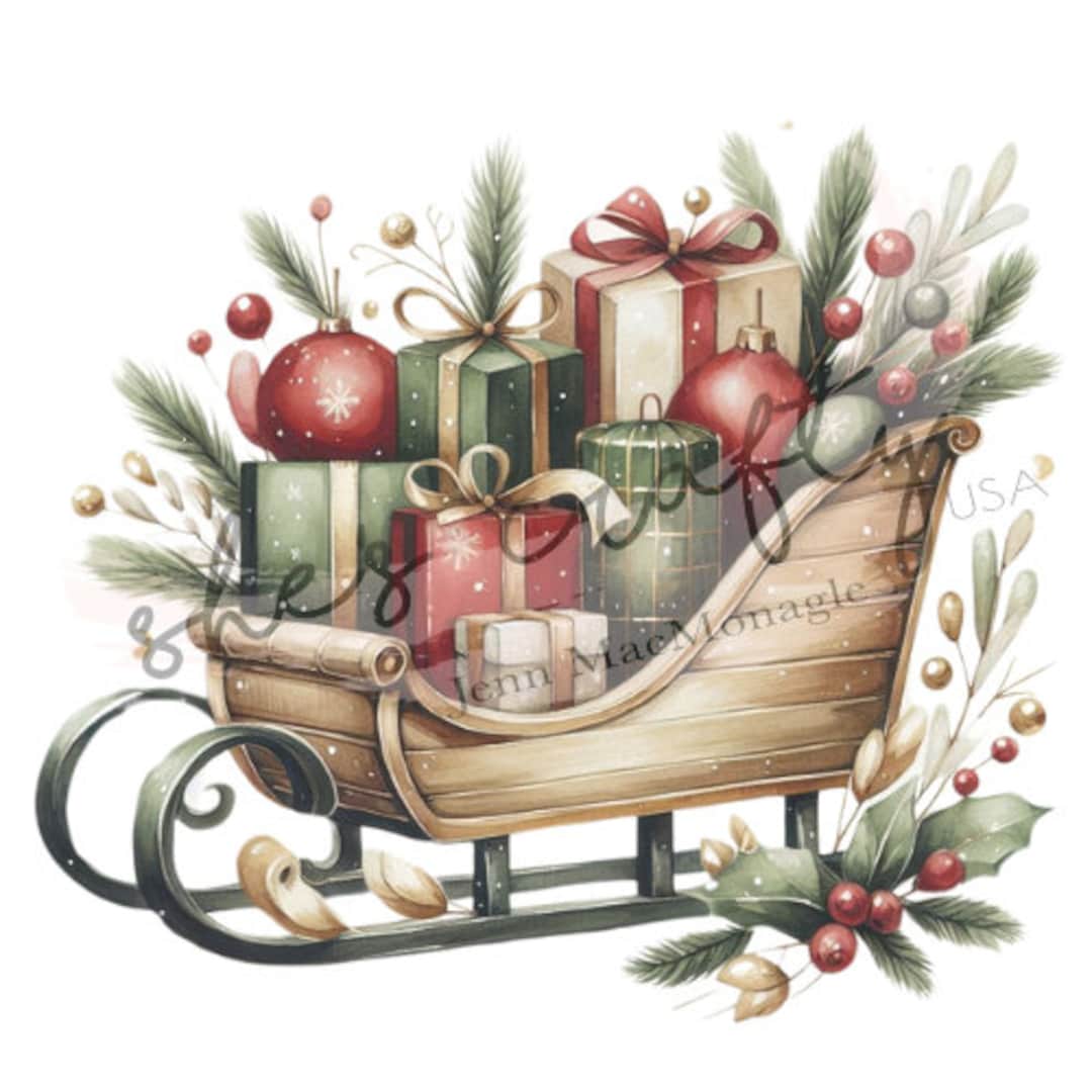 Christmas Sleighs Printable (not a Physical Item) - Etsy