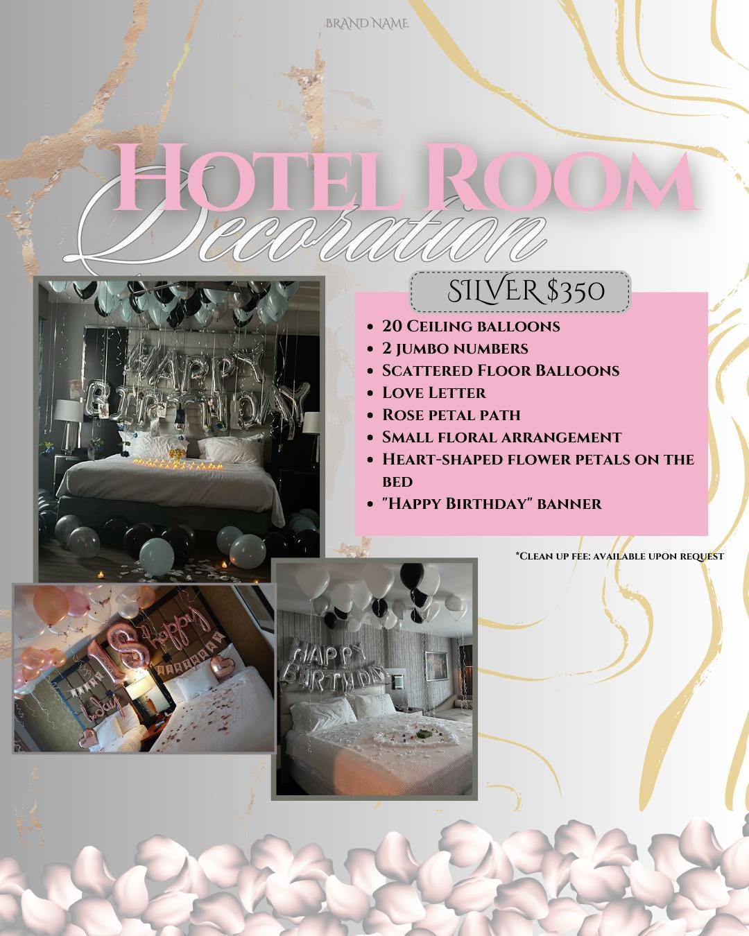 Editable Hotel Room Decoration Price List & Info Sheet Template 5 PAGES ...