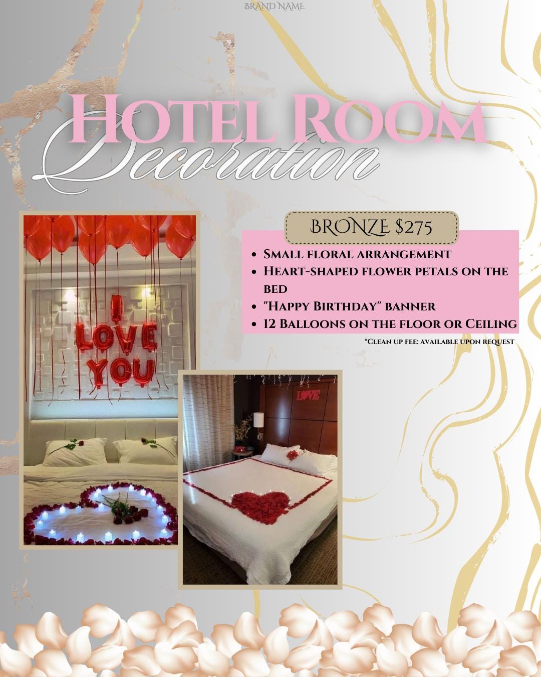 Editable Hotel Room Decoration Price List & Info Sheet Template 5 PAGES ...