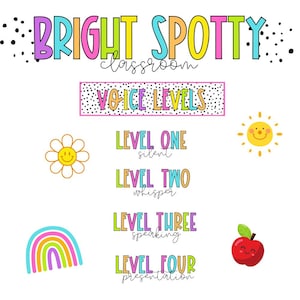 Spotty Bright Classroom Voice Levels | Bright Classroom Decor - Etsy
