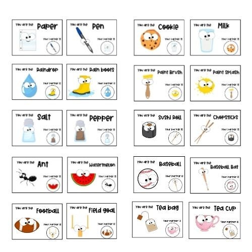 Classroom Partner Cards - Etsy