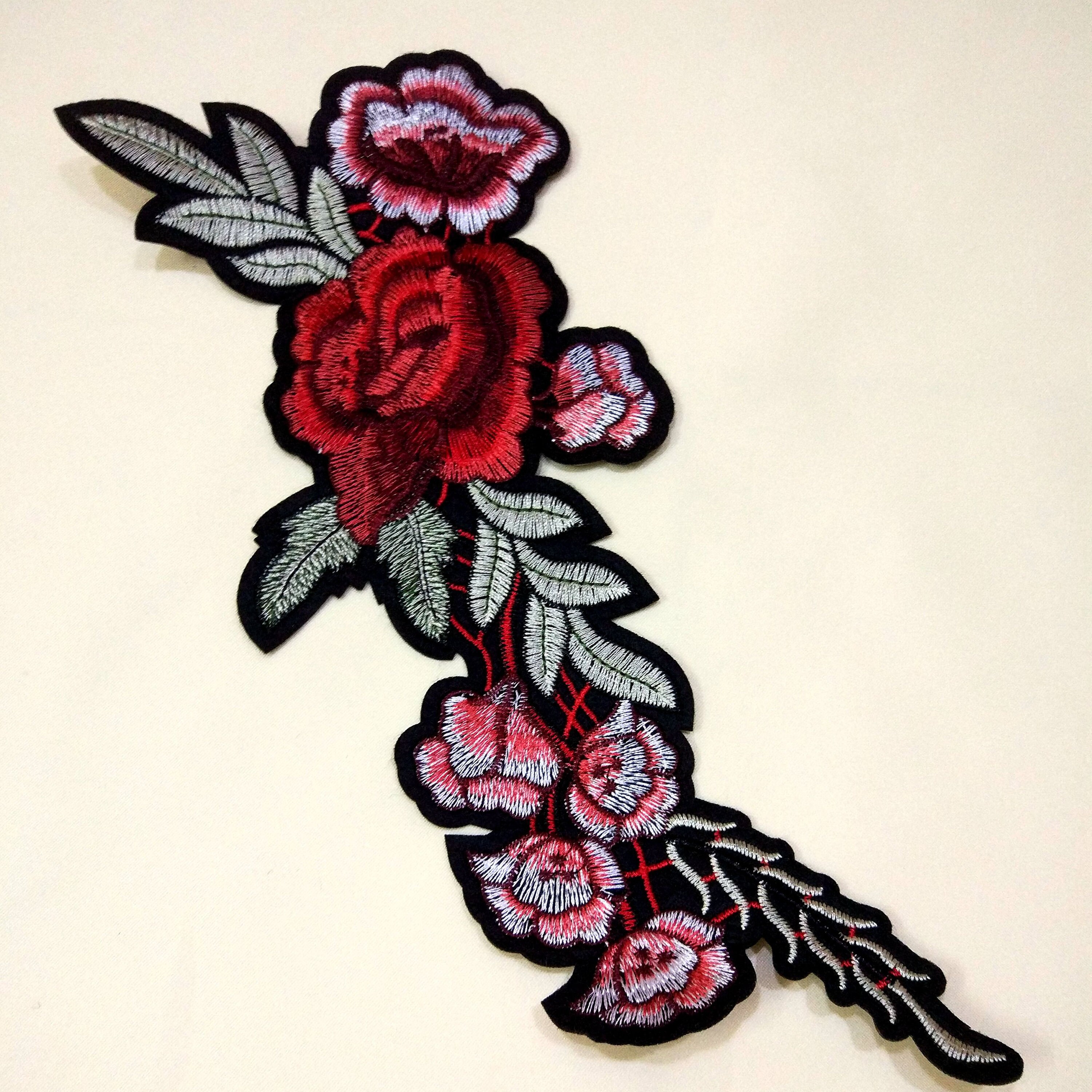 1 Pair Mirror Red Rose Flower Patches/flower - Etsy