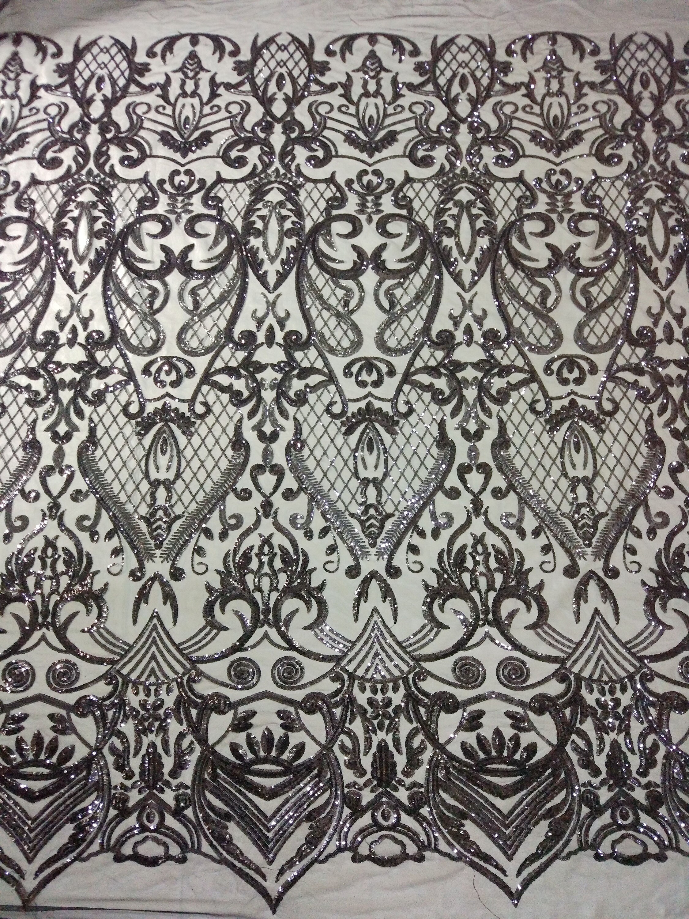 Black Sequin Embroidery Lace Fabric Stretch Mesh Gown Dress - Etsy