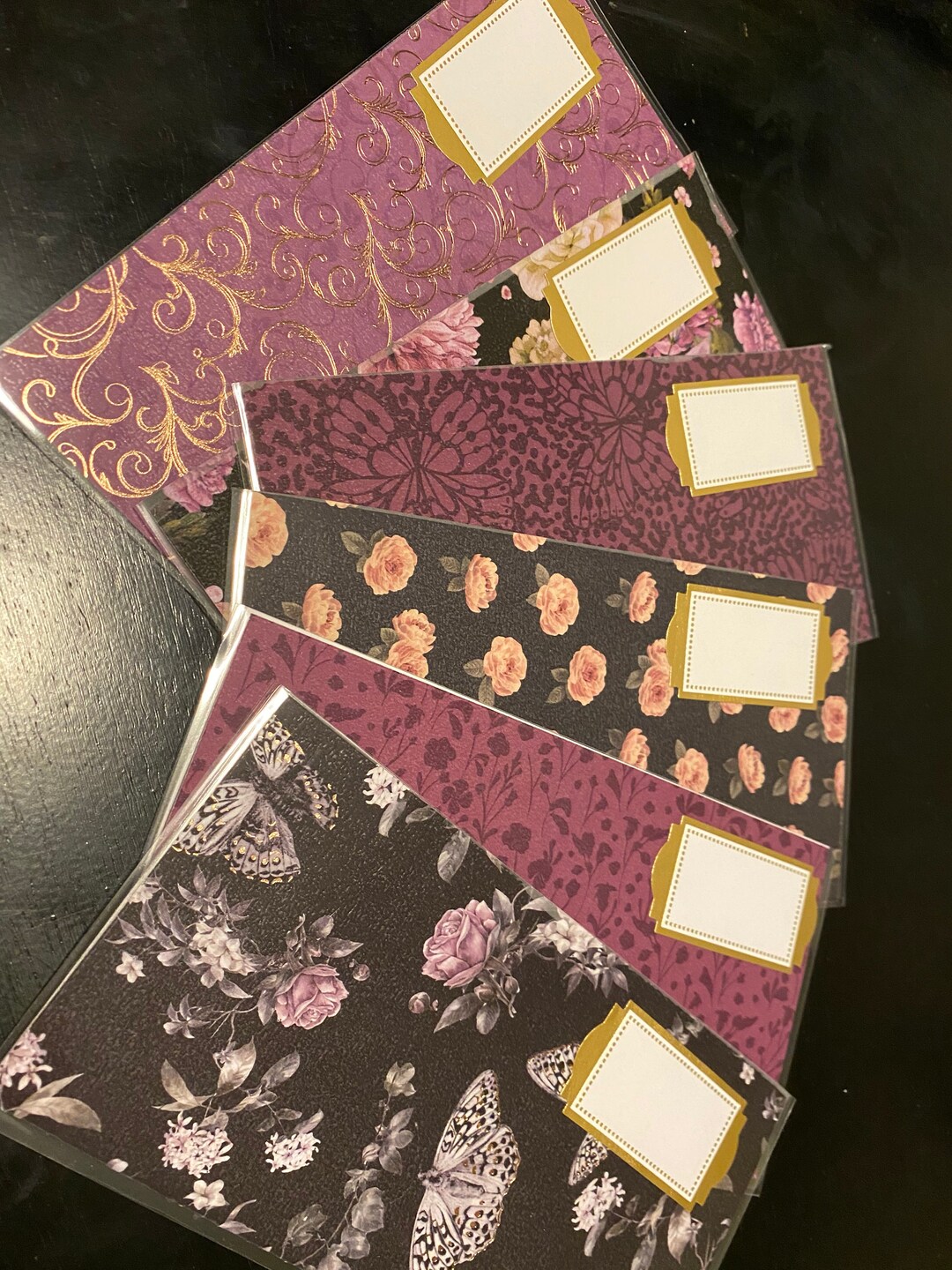 Black and Purple Cash Envelopes (6) - Etsy