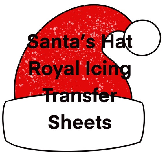 Santa's Hat Royal Icing Transfer Sheets 3 Sizes - Etsy