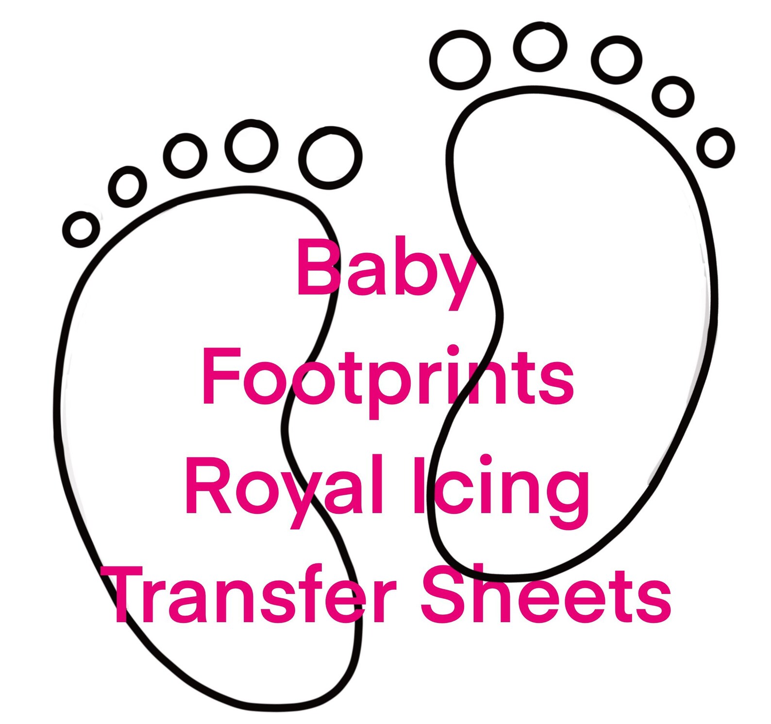Baby Footprints Royal Icing Transfer Sheets (3 Sizes) - DIGITAL ...
