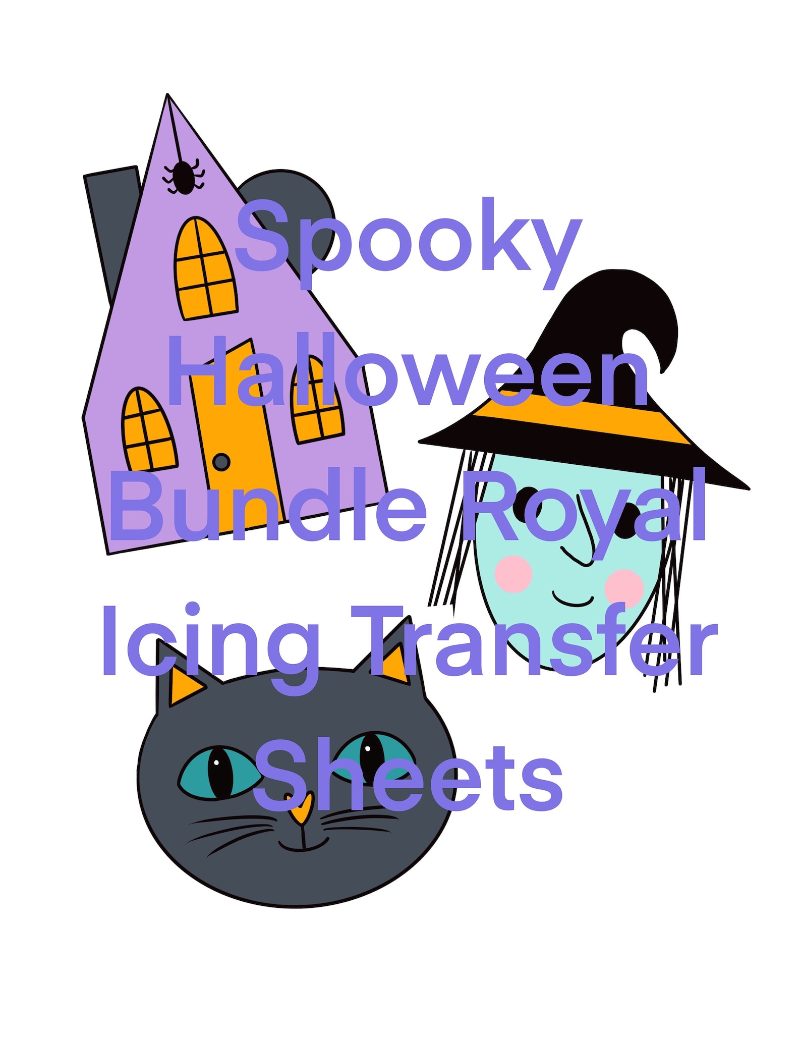 Spooky Halloween Bundle Royal Icing Transfer Sheets (3 Designs, 2 Sizes ...