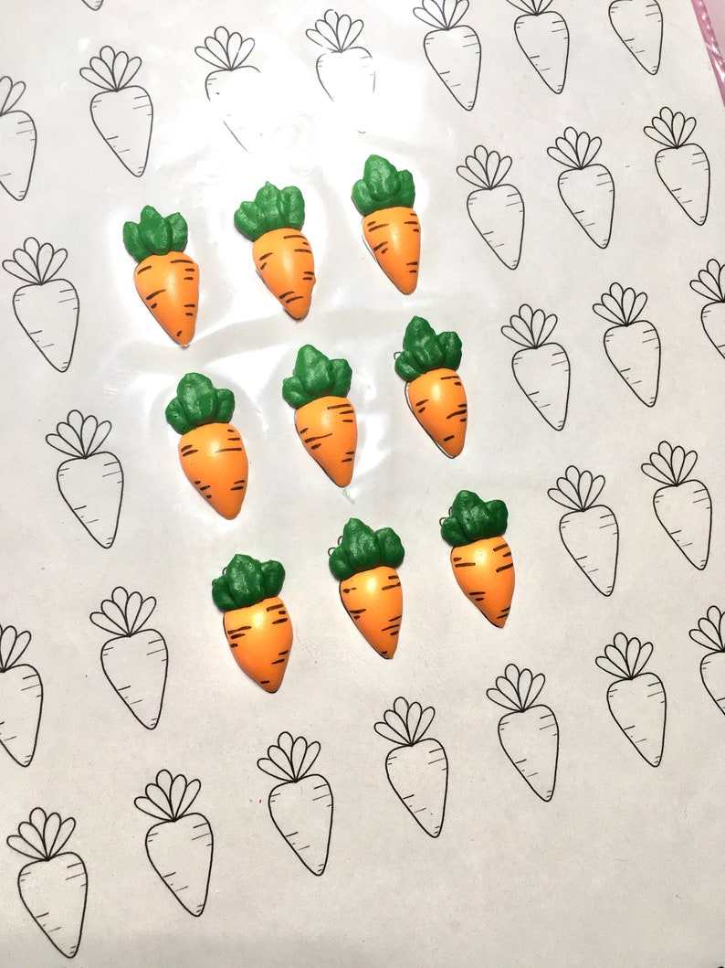Carrot Royal Icing Transfer Sheets 3 Sizes DIGITAL - Etsy