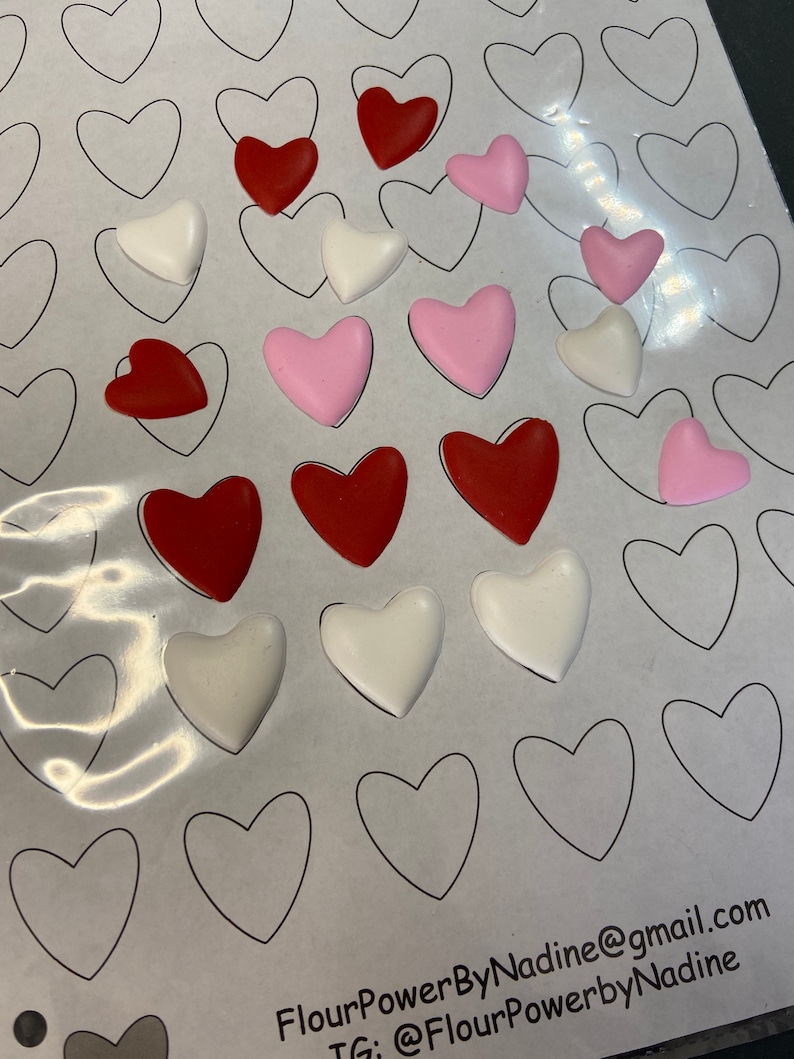 Heart Royal Icing Transfer Sheets 3 Sizes DIGITAL DOWNLOAD - Etsy
