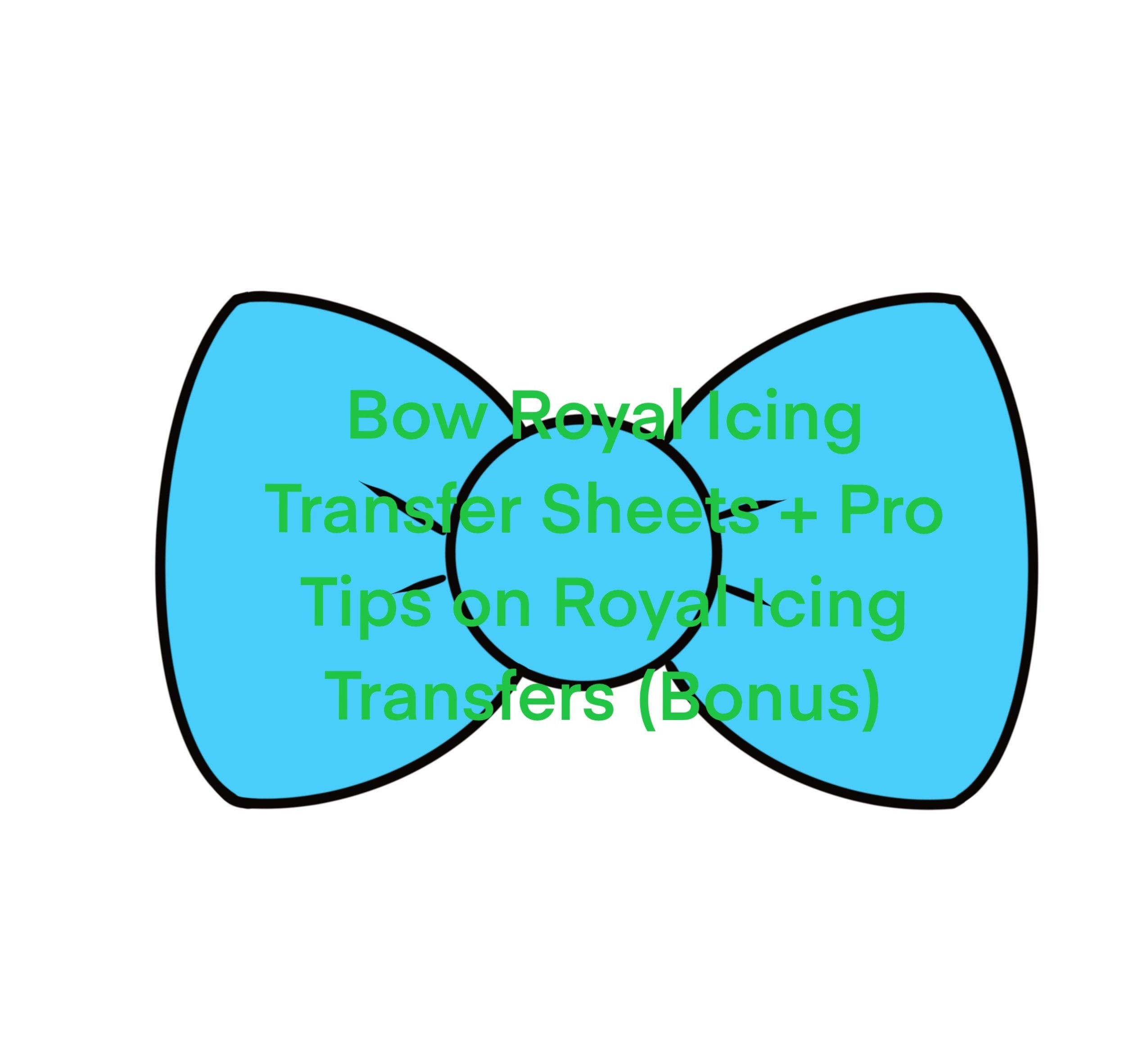 Bow Royal Icing Transfer Sheets 3 sizes DIGITAL DOWNLOAD | Etsy