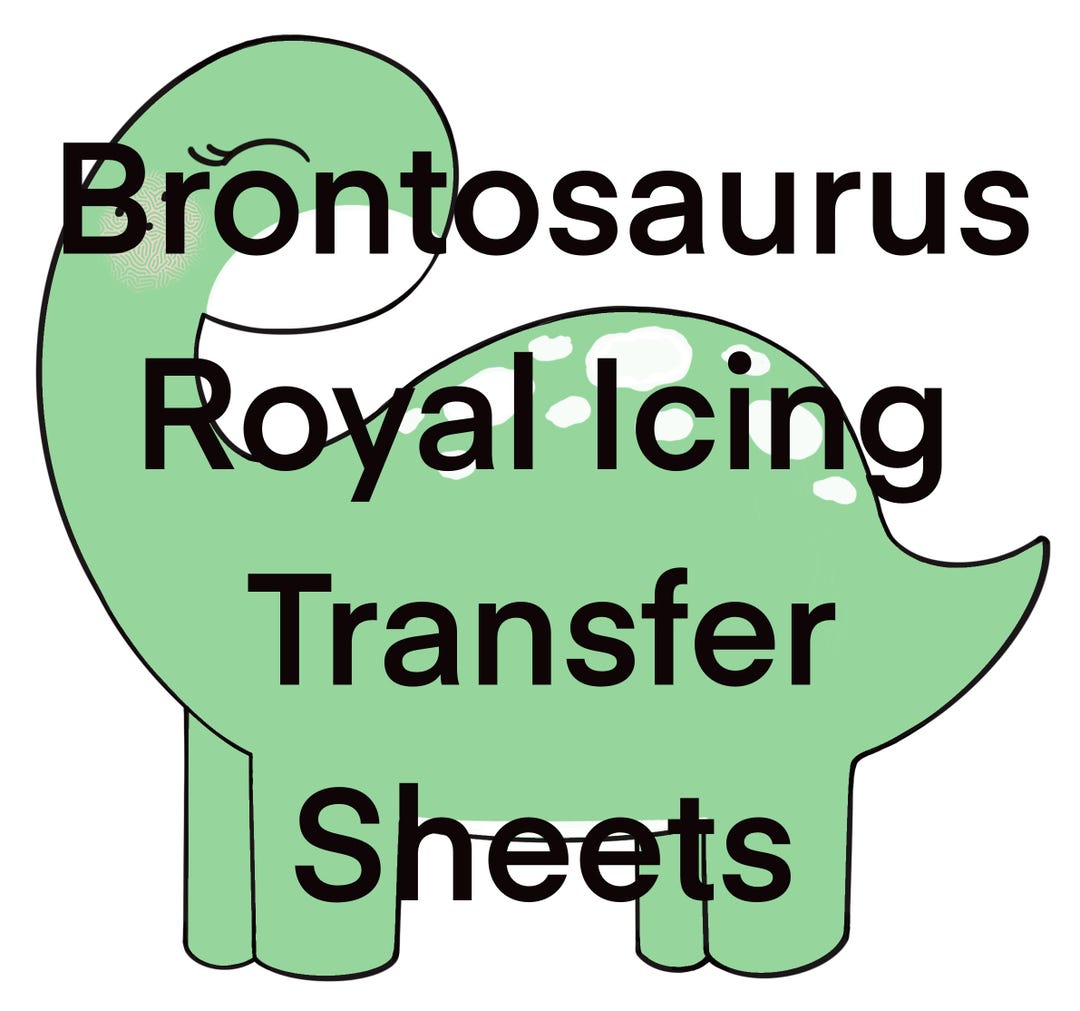 Brontosaurus Royal Icing Transfer Sheets 3 Sizes DIGITAL DOWNLOAD - Etsy