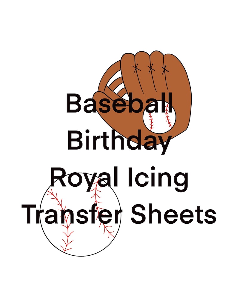 Baseball Bundle Royal Icing Transfer Sheets (3 Designs, 2 Sizes Each ...