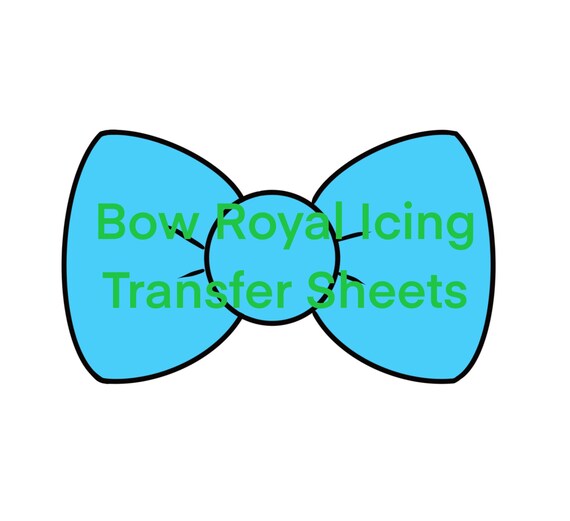 Bow Royal Icing Transfer Sheets 3 Sizes DIGITAL DOWNLOAD - Etsy