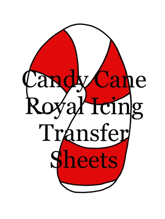 Candy Cane Royal Icing Transfer Sheets 3 Sizes DIGITAL | Etsy