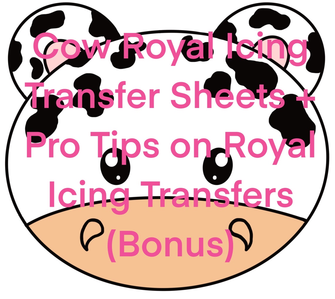 Cow Royal Icing Transfer Sheets 3 sizes DIGITAL DOWNLOAD | Etsy