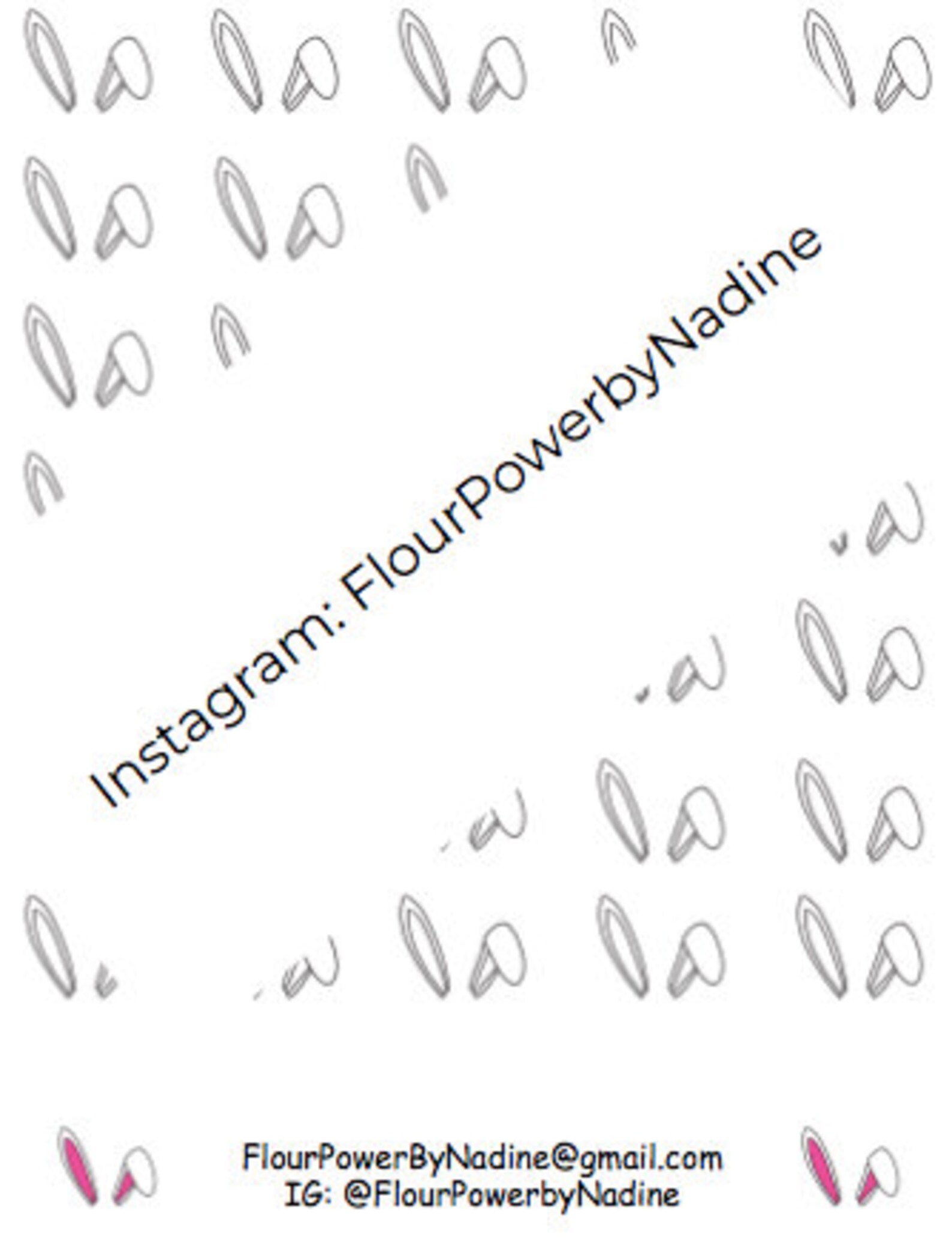 Floppy Bunny Ears Royal Icing Transfer Sheets (3 Sizes) - DIGITAL ...