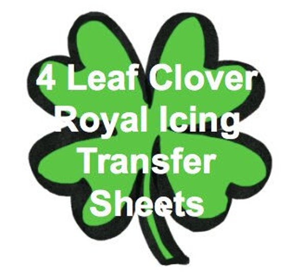 4 Leaf Clover Royal Icing Transfer Sheets 3 Sizes DIGITAL | Etsy