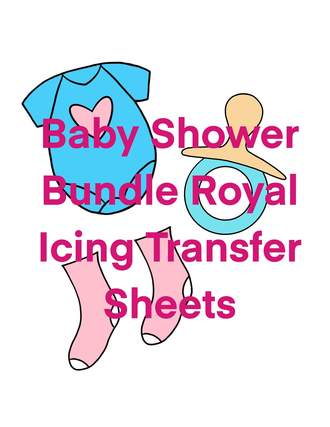 Baby Shower Bundle Royal Icing Transfer Sheets 3 Designs 2 - Etsy