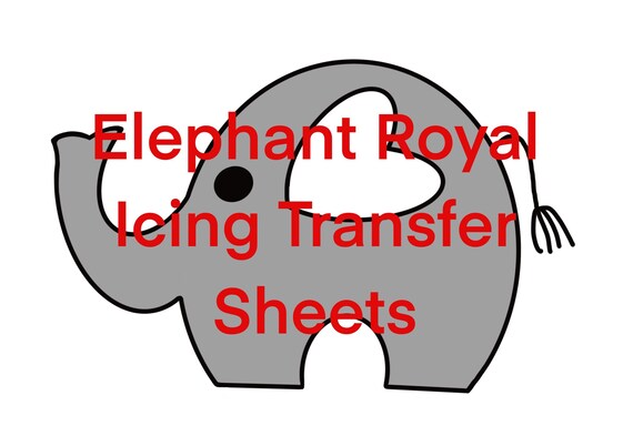 Elephant Royal Icing Transfer Sheets 3 Sizes DIGITAL | Etsy
