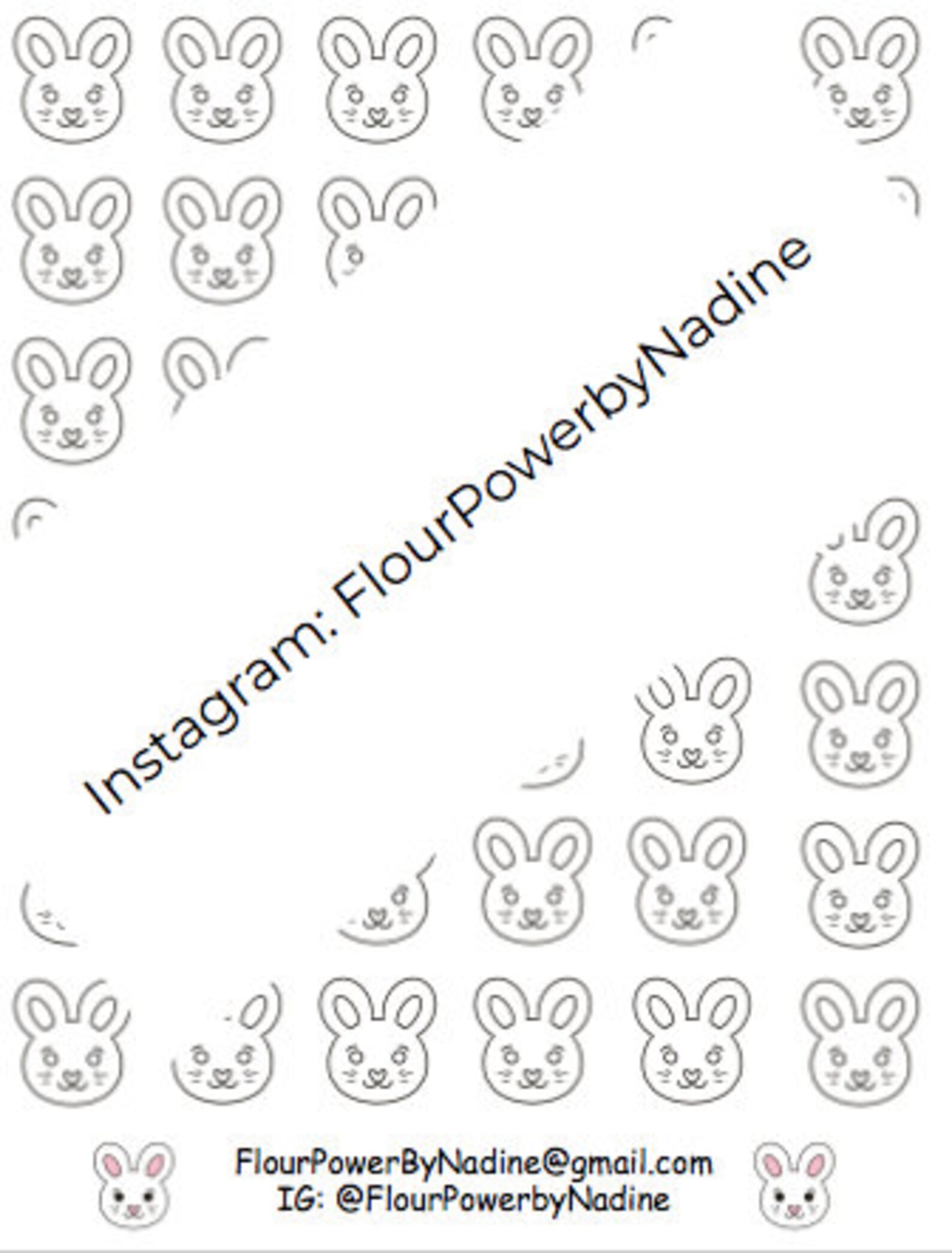 Easter Bunny Royal Icing Transfer Sheets (3 Sizes) - DIGITAL DOWNLOAD ...