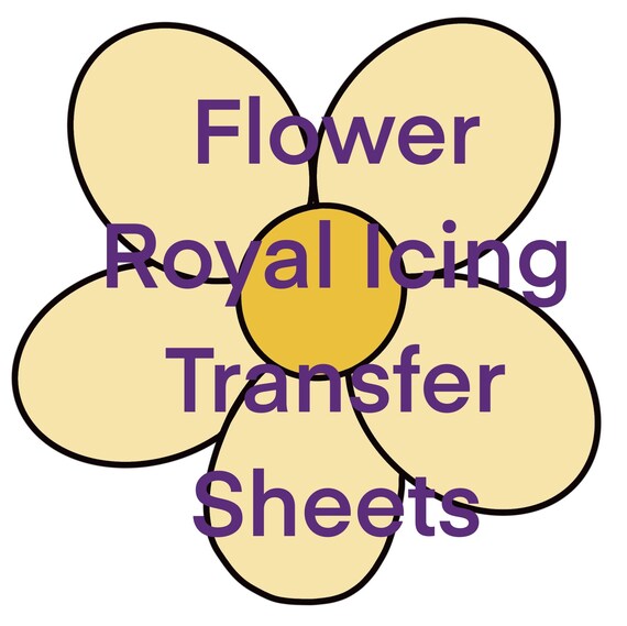 Flower Royal Icing Transfer Sheets 3 Sizes DIGITAL | Etsy