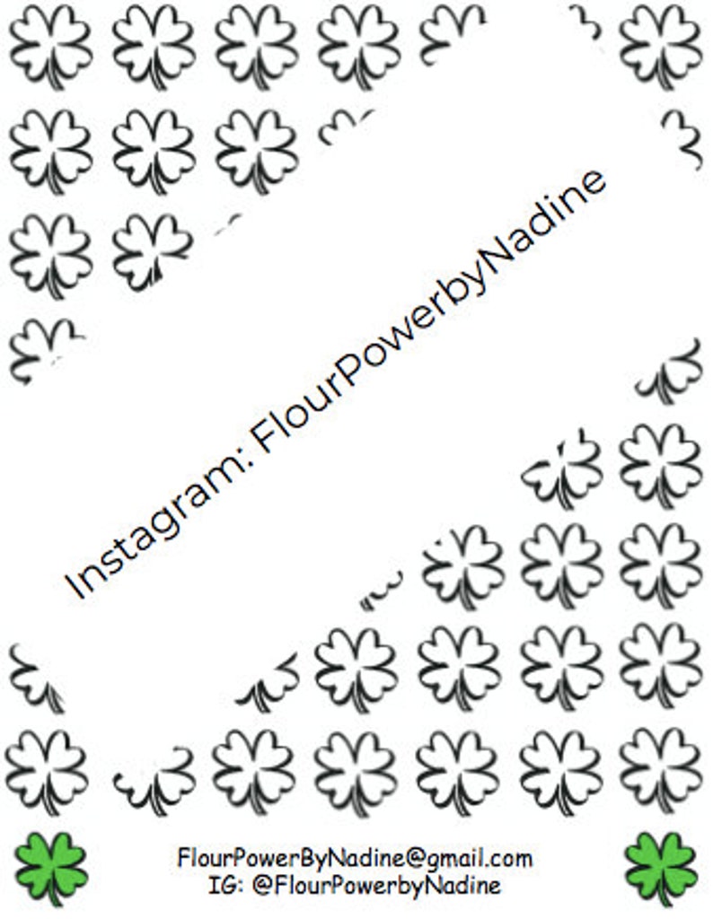 4 Leaf Clover Royal Icing Transfer Sheets 3 Sizes DIGITAL - Etsy
