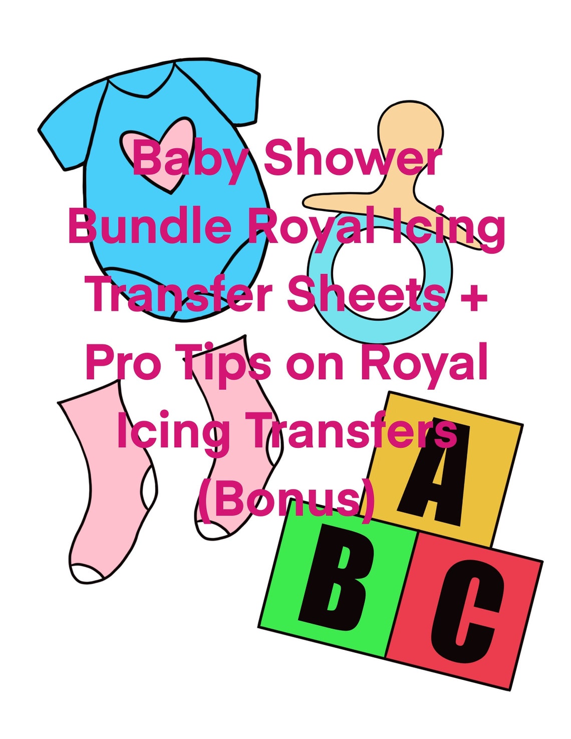 Baby Shower Bundle Royal Icing Transfer Sheets 4 designs 2 | Etsy