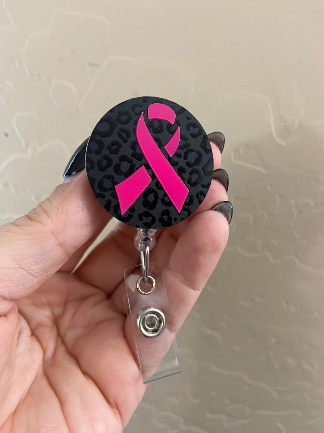 Breast Cancer Awareness Ribbon Black Cheetah Print Hot Pink Ribbon ...