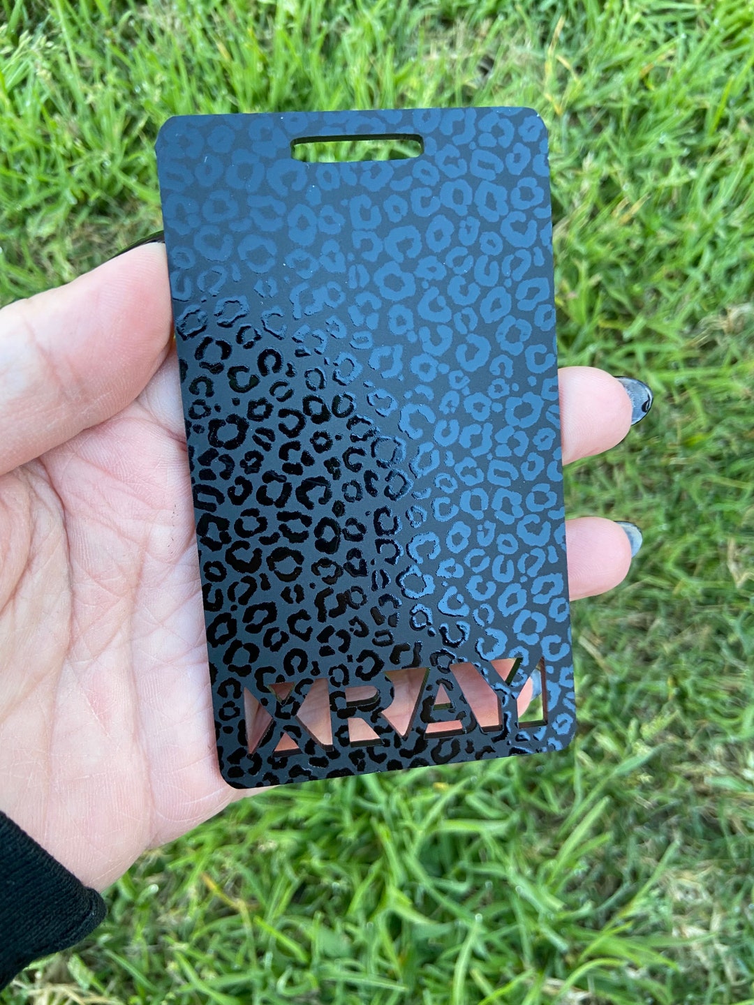 Black Glossy Cheetah Print Badge Buddy, Rad Tech, Xray Tech, Ct Tech ...