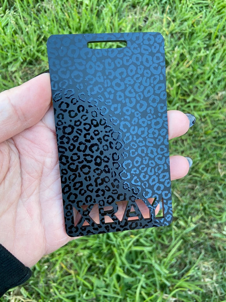 Black Glossy Cheetah Print Badge Buddy, Rad Tech, Xray Tech, Ct Tech ...