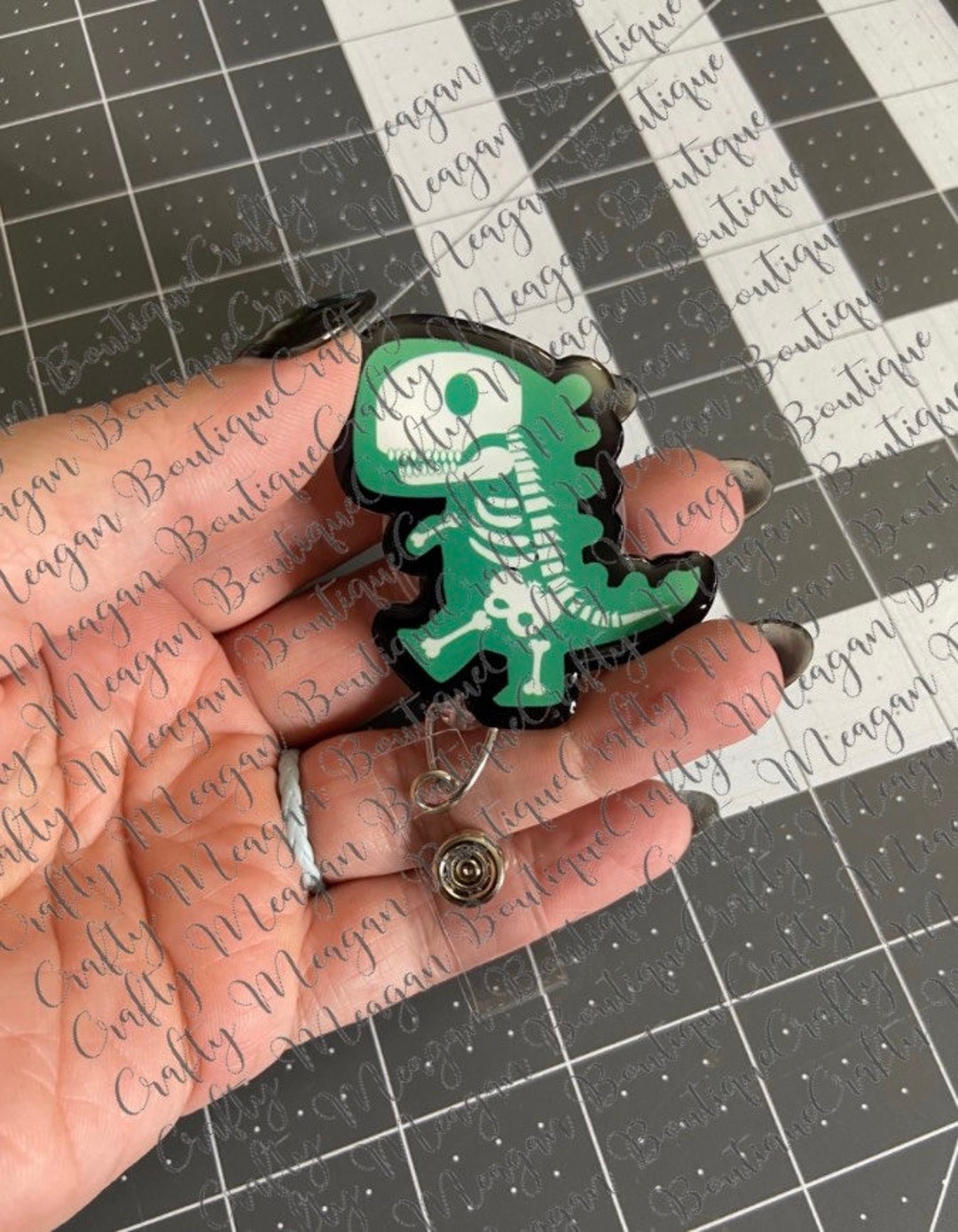 Rad-osaurus Green Badge Reel, Skeleton, Rad Tech, Radiologic ...