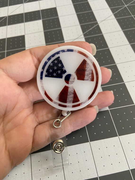 American Flag Radiation Symbol Badge Reel America Rad Tech - Etsy