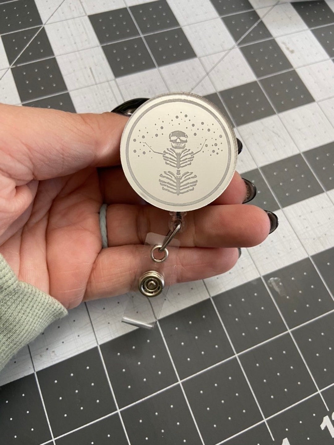 Snowman Skeleton Silver Mirrored Badge Reel, Xray Tech, Ct Tech ...