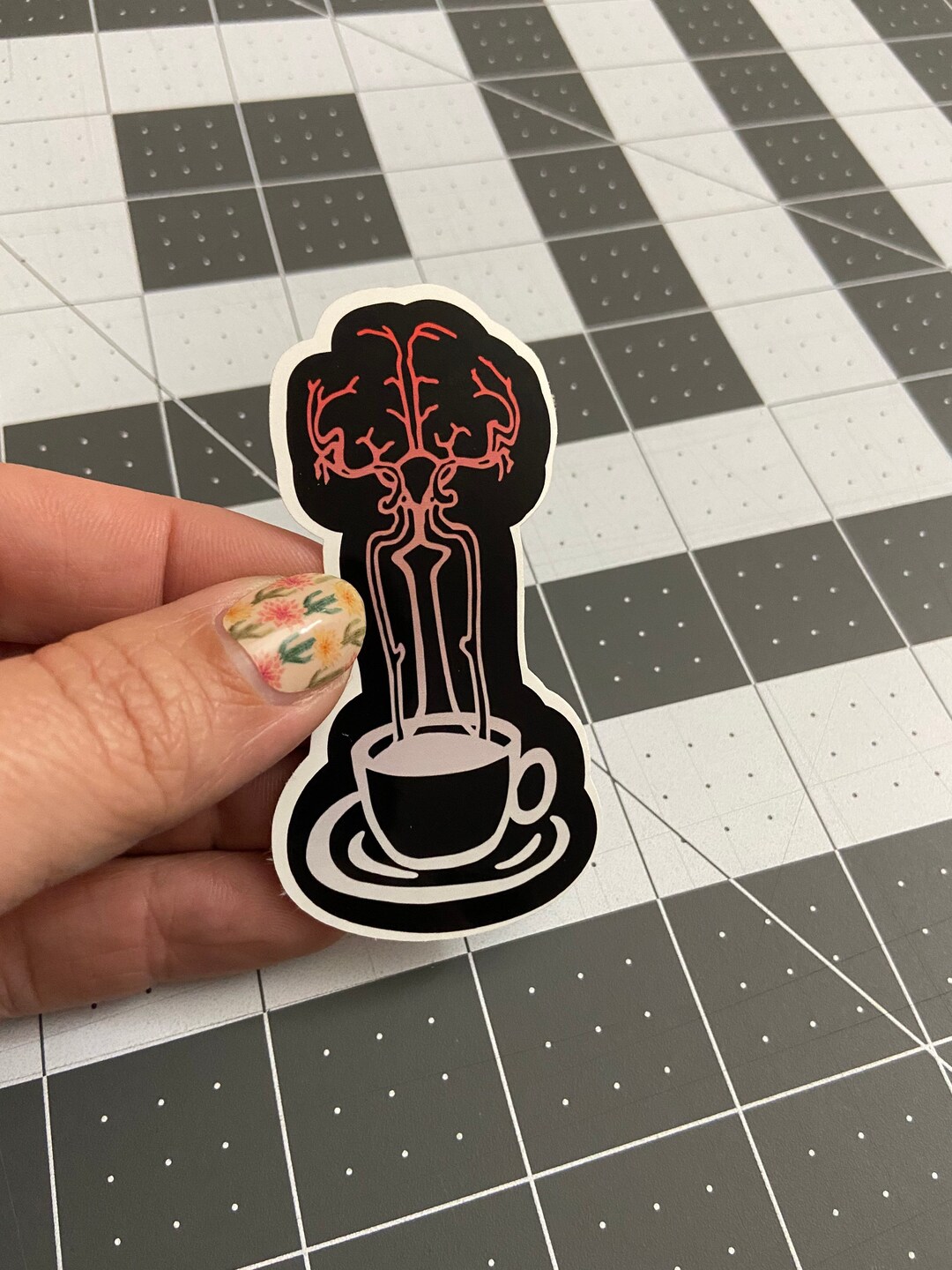 Coffee Brain Glossy Sticker, Brain Food, Caffeine, Cta - Etsy