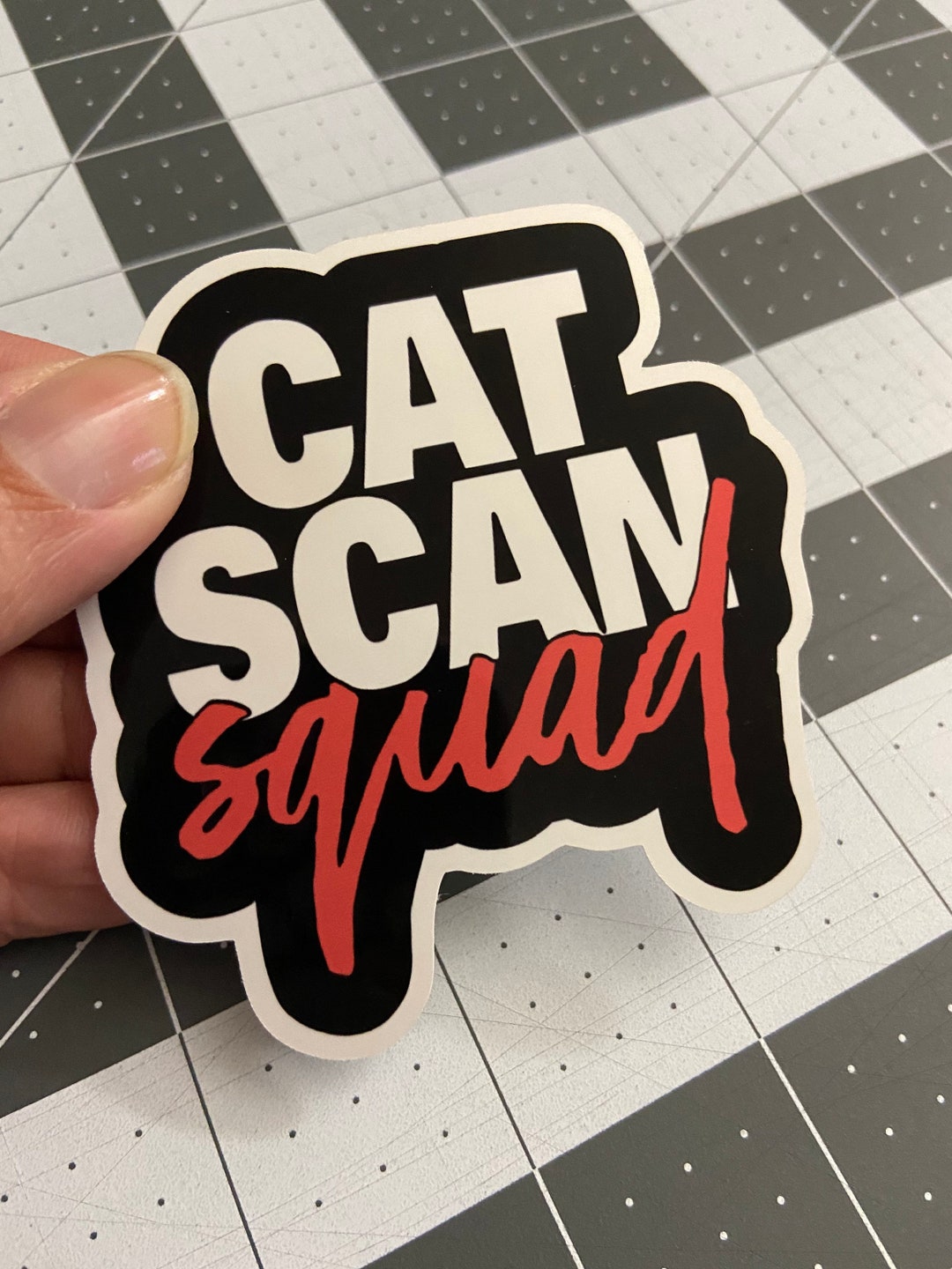 Cat Scan Squad Red Glossy Sticker, Ct Tech, Ct Technologist, Radiology ...