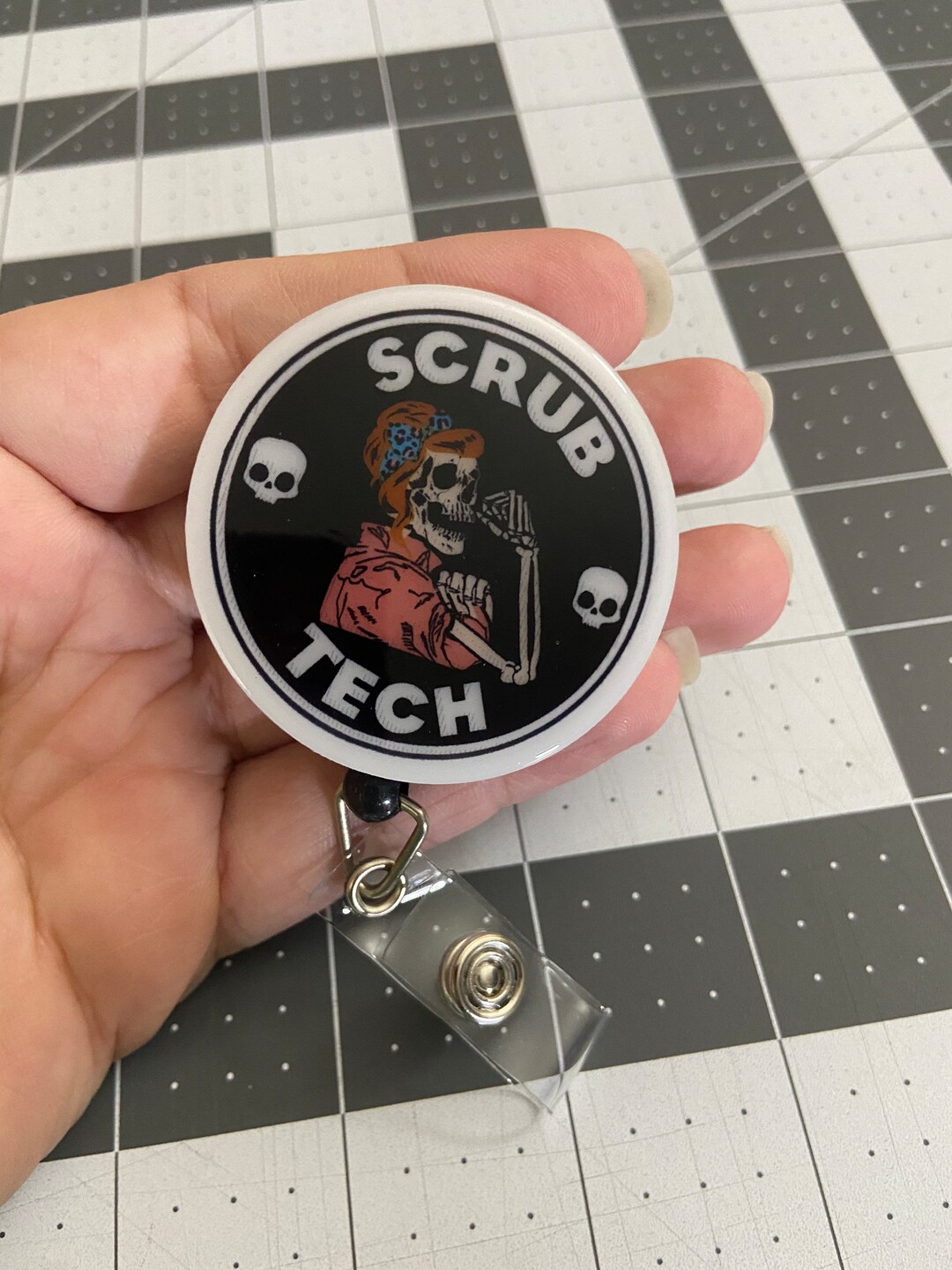Scrub Tech Badge Reel, or Tech, Surgical Tech, Surgery, Skeleton - Etsy